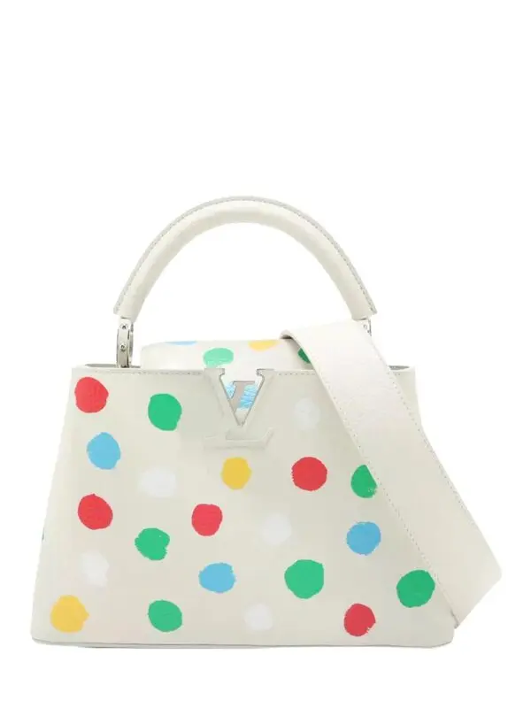 LOUIS VUITTON 2021-2026 Yayoi Kusama Clemence Capucines Bb Satchel - White