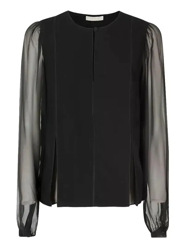 Ulla Johnson Lucette Sheer-sleeve Blouse - Black