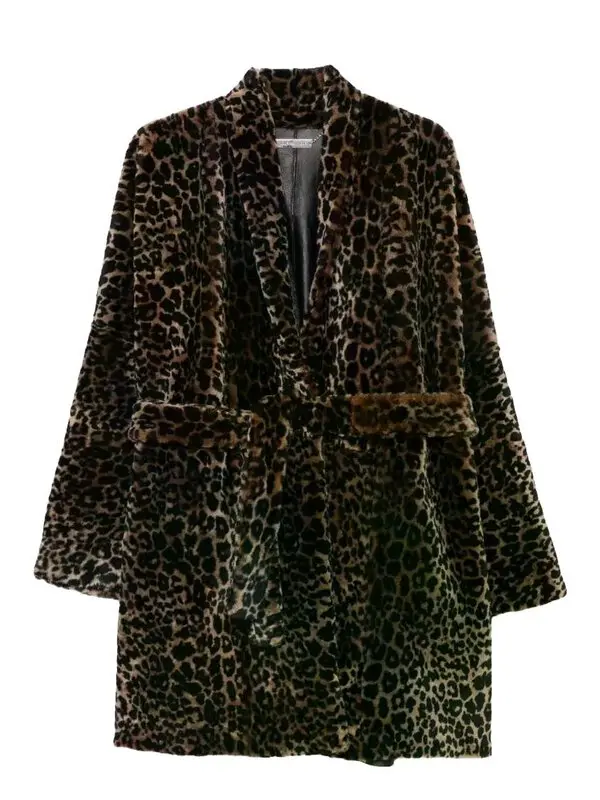 Nour Hammour Raquel Leopard-print Belted Coat - Brown