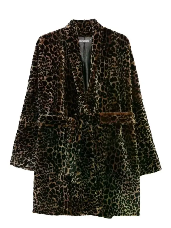 Nour Hammour Raquel Leopard-print Belted Coat - Brown