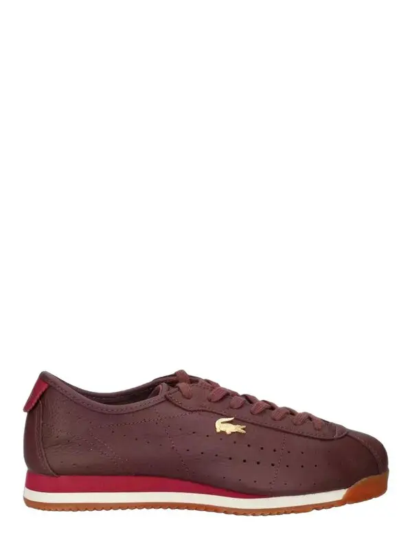 Lacoste Logo-plaque Perforated Sneakers - Red