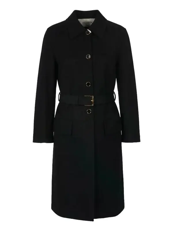 Valentino Garavani Vlogo Belted Coat - Black
