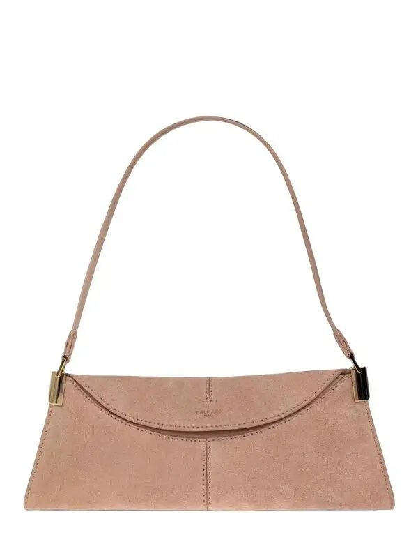 Balmain 64-83 Small Suede Shoulder Bag - Pink