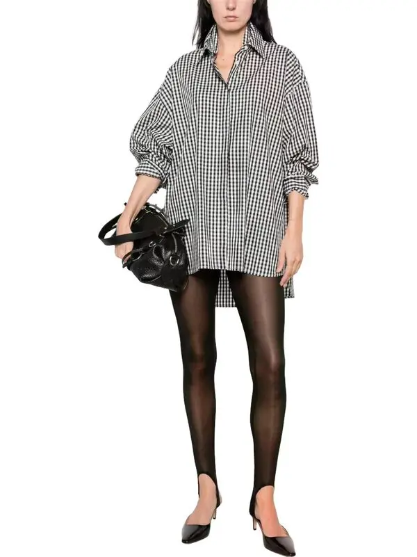 Marie Adam-Leenaerdt Gingham-check Oversized Shirt - Black