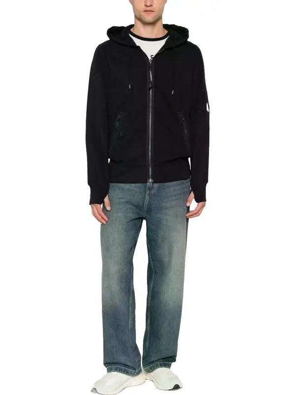C.P. COMPANY Lens-detail Zip-up Hoodie - Black