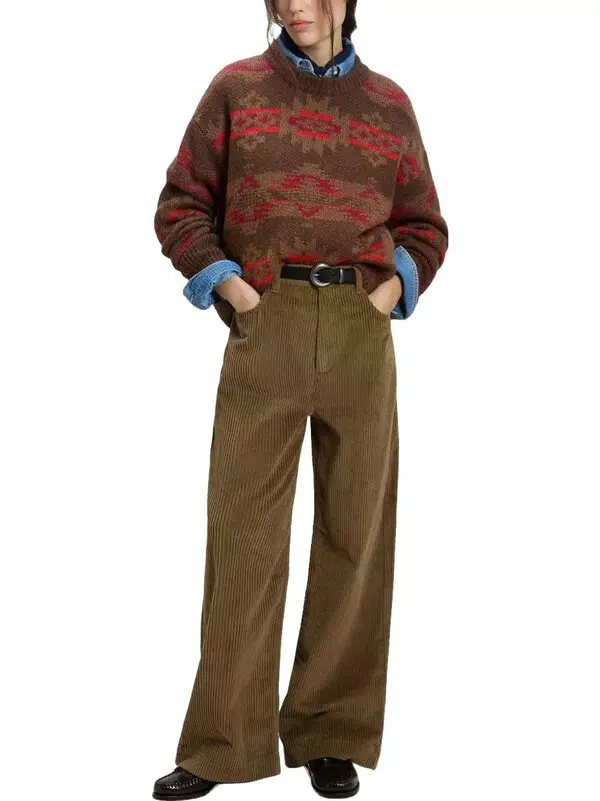 Woolrich Fair Isle Crew-neck Sweater - Brown