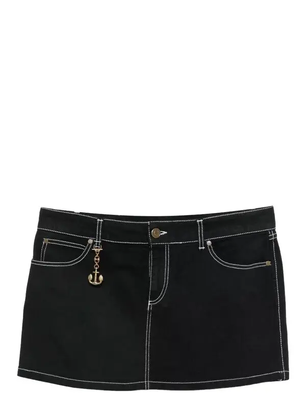 Gucci 2000 Contrast-stitch Mini Skirt - Black