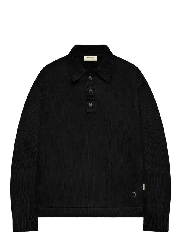 RETERNITY Le Relief Polo Sweater - Black