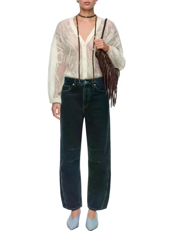Bimba Y Lola Ivory Mohair Openwork Cardigan - Neutrals
