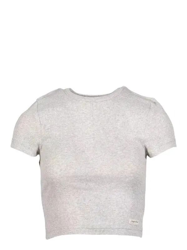 Sporty & Rich Ribbed Logo-patch T-shirt - Grey
