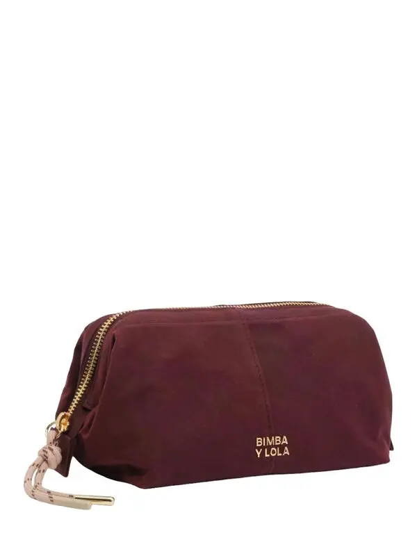 Bimba Y Lola Medium Burgundy Coated Make-up Case - Red