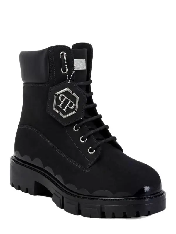 Philipp Plein Nabuk Lace-up Boots Immersed - Black