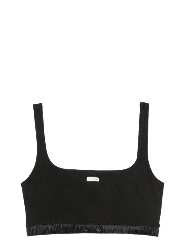 ENTIRE STUDIOS Ribbed-knit Cropped Top - Black