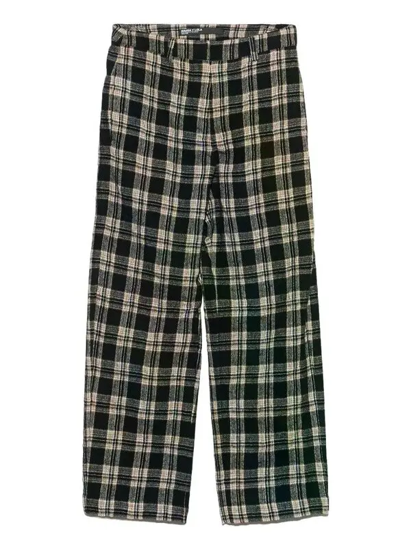 Bimba Y Lola Checked Darted Barrel-leg Trousers - Black
