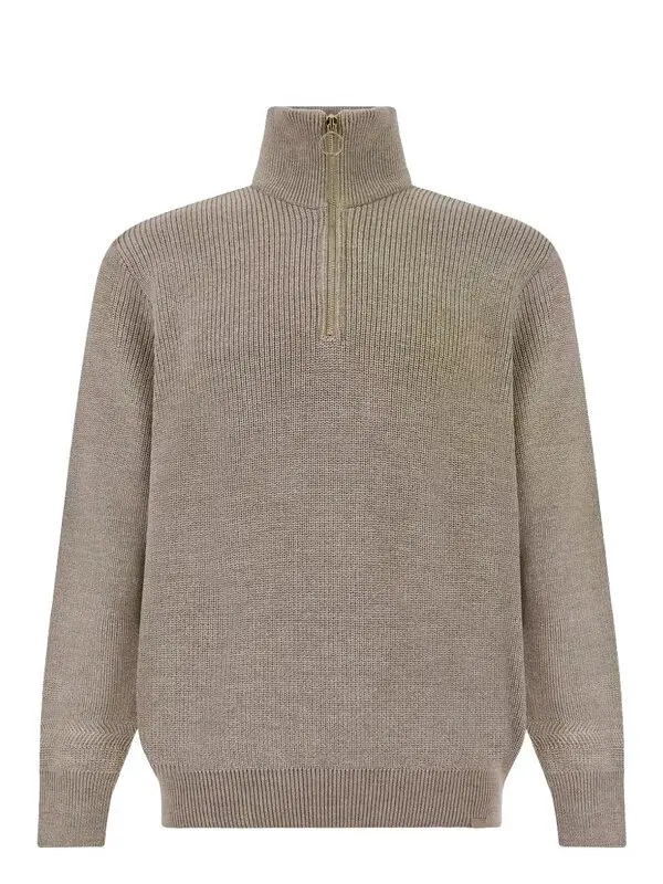 Paul & Shark Half-zip Ribbed-knit Sweater - Neutrals