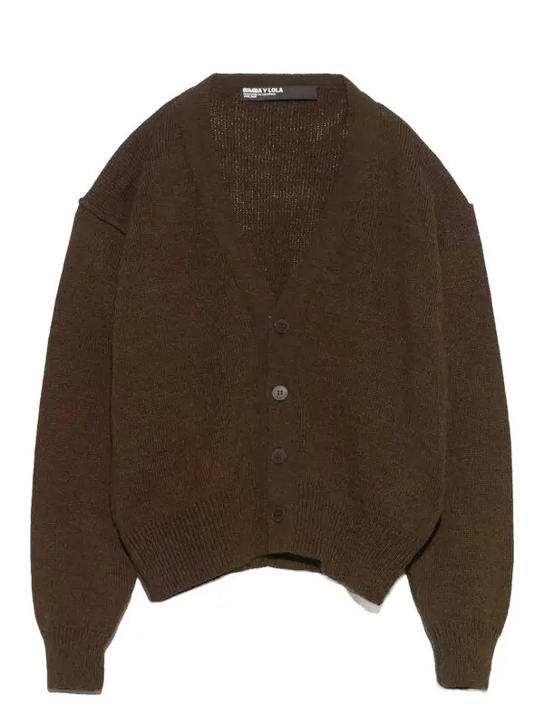 Bimba Y Lola Dark Wool Cardigan - Brown