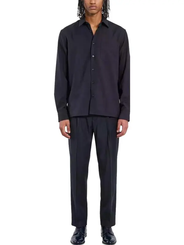 COSTUMEIN Eric Dallas Chest-pocket Long-sleeve Shirt - Blue