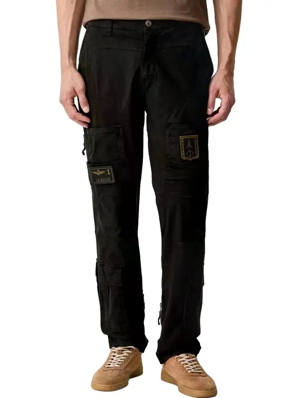 AERONAUTICA MILITARE Logo-patch Cargo Pants - Black