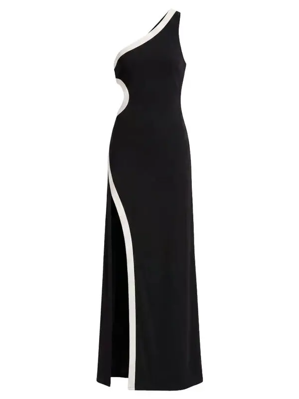 Alice + Olivia Gwendolyn One-shoulder Cutout Maxi Dress - Black