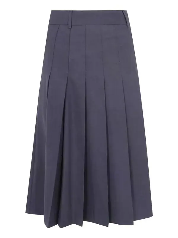 DUNST Pleated Midi Skirt - Grey