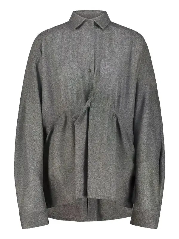 THELATEST Dalida Tie-waist Wool Shirt - Grey