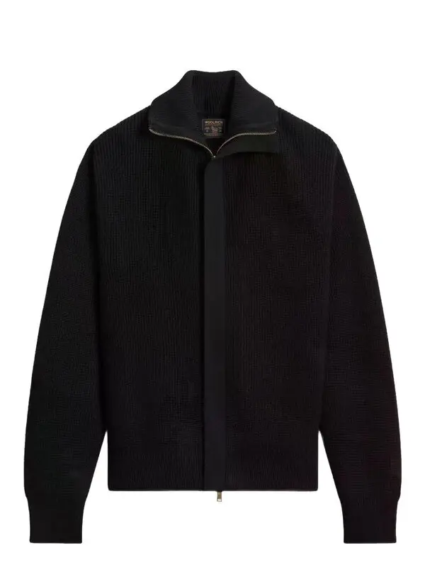 Woolrich Ribbed-knit Zip-up Cardigan - Black