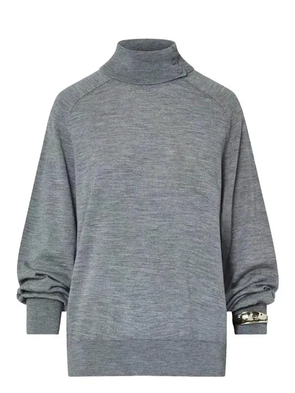 Liu Jo Wool Turtleneck With Bracelet - Grey