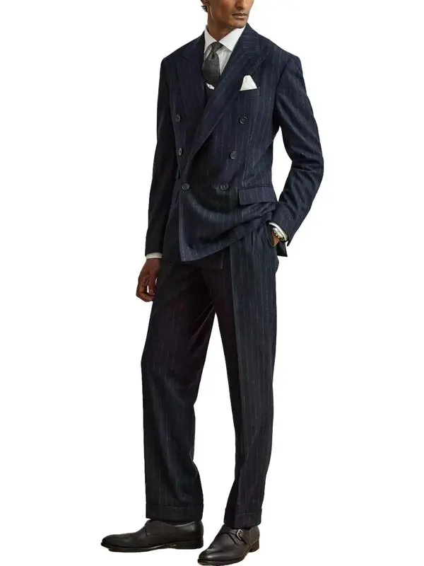 Ralph Lauren Purple Label Kent Pinstripe Double-breasted Suit - Blue