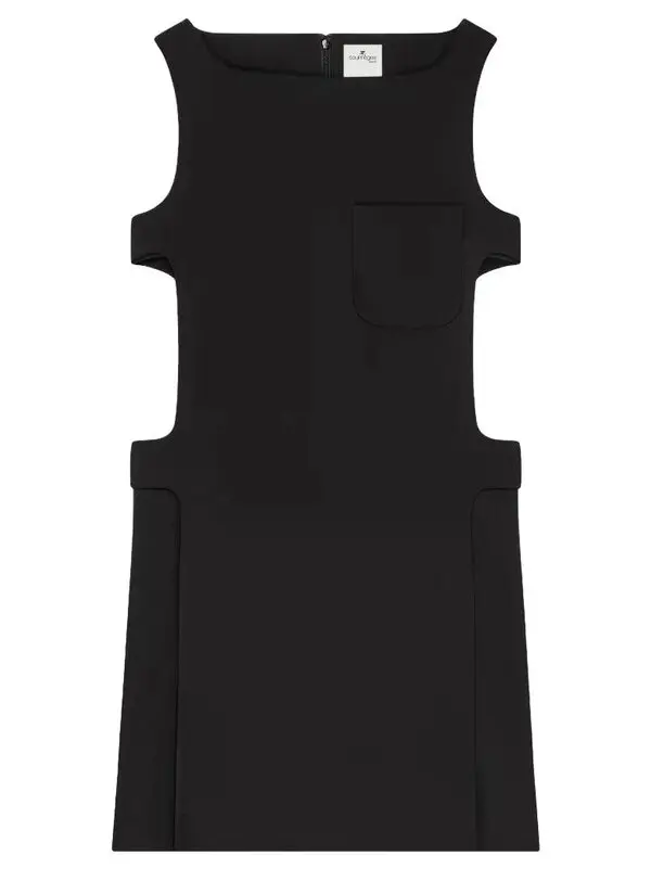 COURREGES Cut-out Crepe Mini Dress - Black