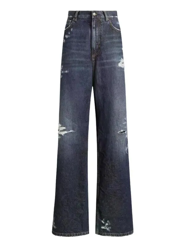 Dolce & Gabbana Distressed Denim Trousers - Blue