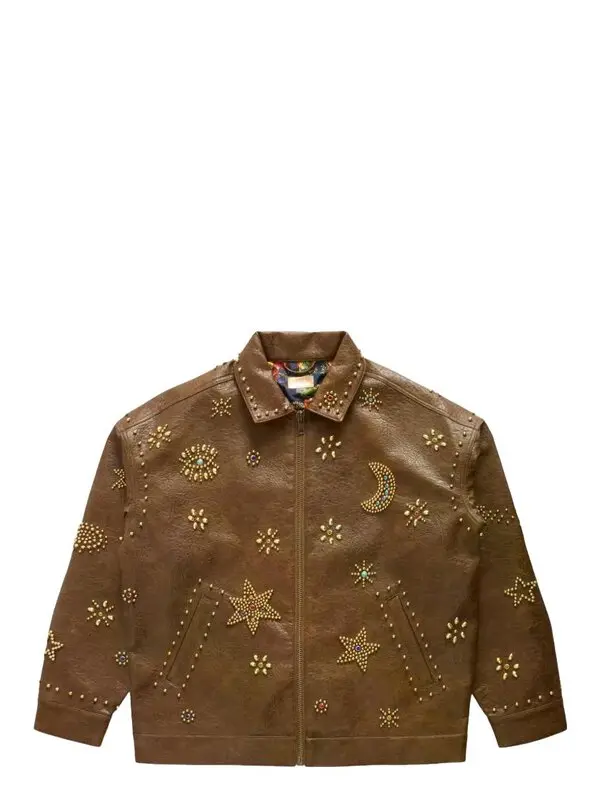 MOTHER The Zip-it Stud-embellished Jacket - Brown