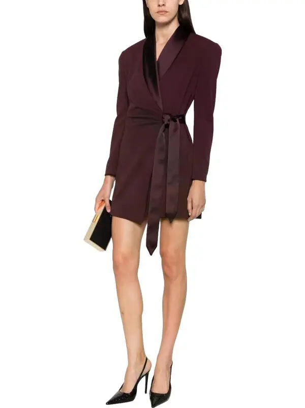 Imperial Satin-trim Wrap Mini Dress - Brown