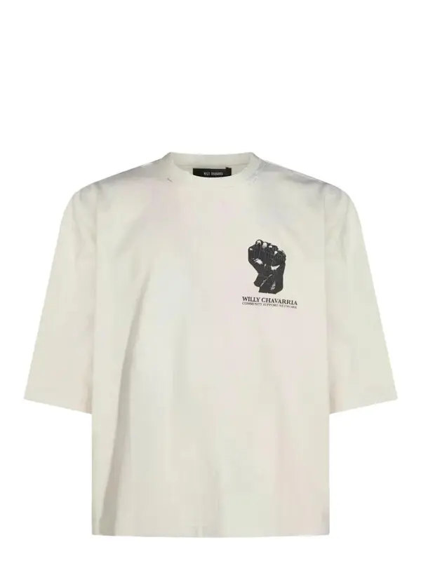 WILLY CHAVARRIA Distressed Graphic-print T-shirt - White