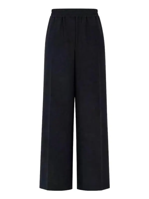 Brunello Cucinelli Tropical Luxury Wool Loose Track Trousers - Blue