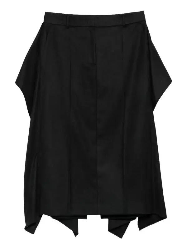 JUUN.J Draped Asymmetric Skirt - Black