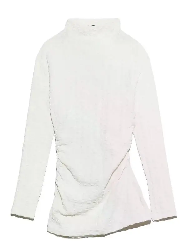 Bimba Y Lola Ivory T-shirt With Ruched Texture - Neutrals