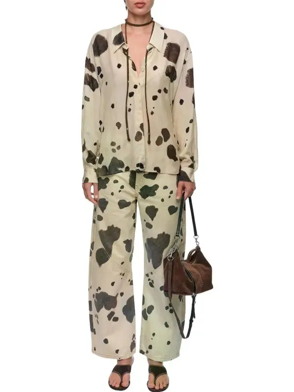 Bimba Y Lola Pony Shirt With Plunging Neckline - Neutrals