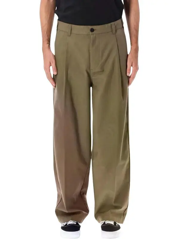 Obey Dean Pleated Wide-leg Trousers - Neutrals