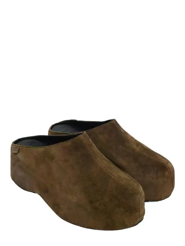 Bimba Y Lola Dark- Suede Platform Clogs - Green