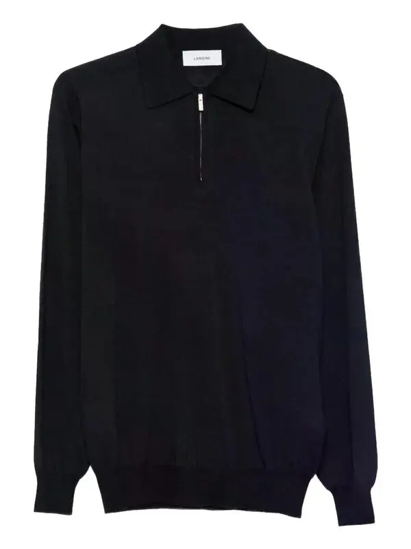 LARDINI Quarter-zip Polo Shirt - Blue