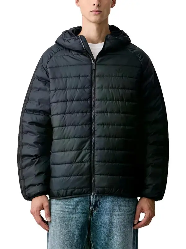 Adidas Quilted Hooded Jacket - Grey