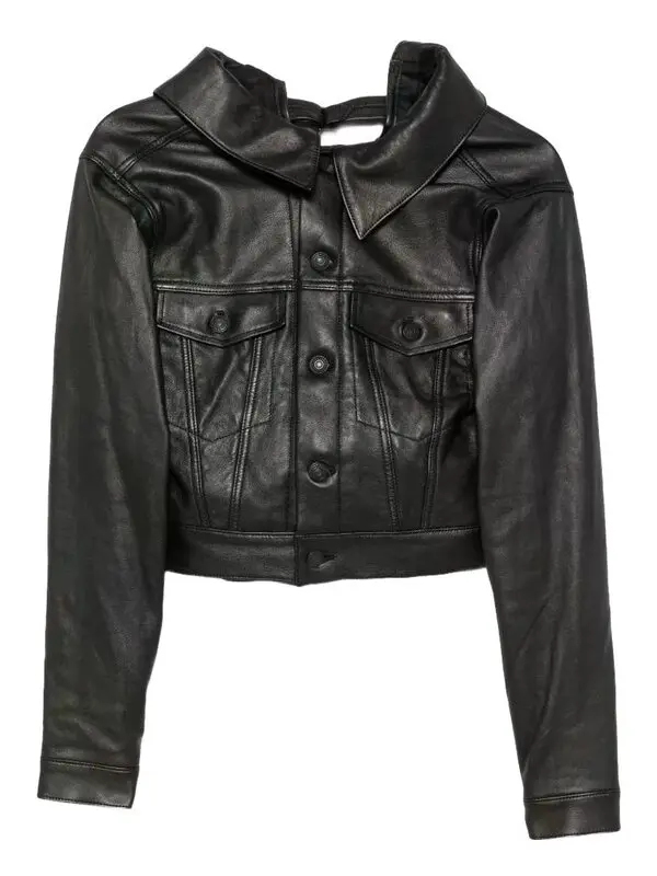 Yohji Yamamoto Cut-out Cropped Jacket - Black