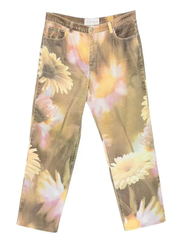 Roberto Cavalli 1980s Floral-print Jeans - Brown