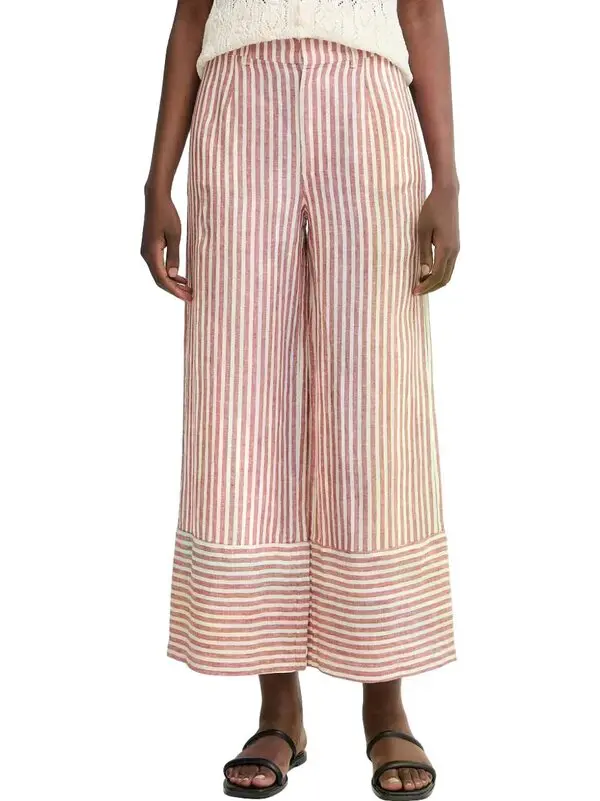 PEDRO DEL HIERRO Striped Wide-leg Trousers - Red