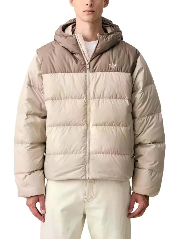 Adidas Regen Two-tone Hooded Puffer Jacket - Neutrals