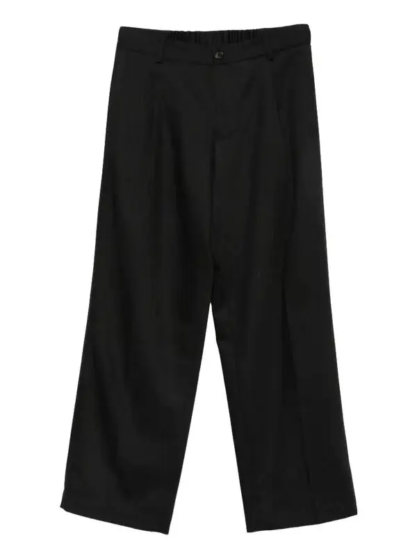 Isabel Benenato Pleated Straight-leg Trousers - Black