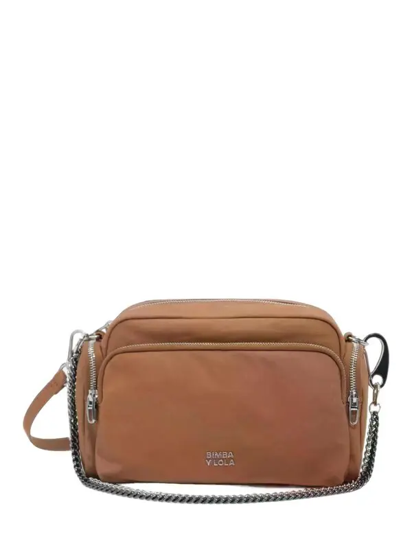 Bimba Y Lola Large Light Cotton Pocket Crossbody Bag - Brown