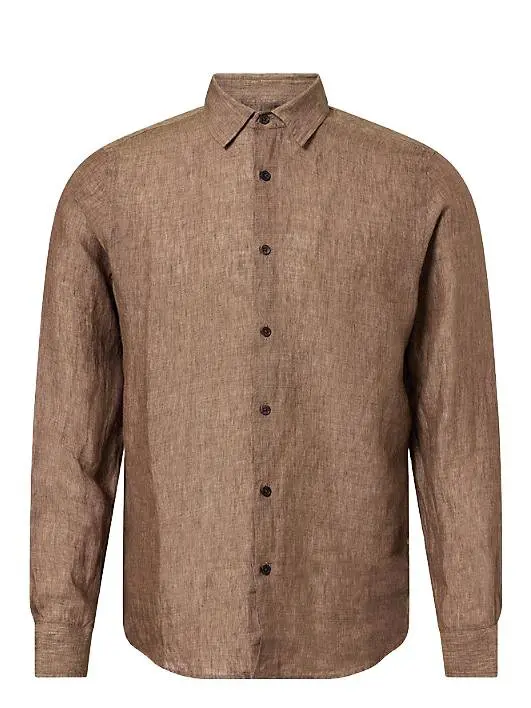 Orlebar Brown Giles Tailored-fit Linen Shirt - Espresso