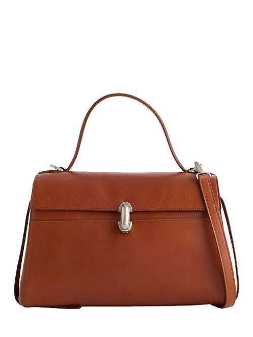 Savette Symmetry Leather Top-handle Bag - Cognac