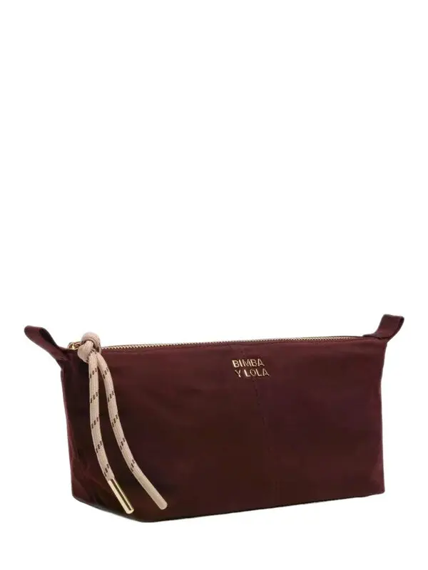 Bimba Y Lola Medium Burgundy Coated Trapecio Make-up Case - Red